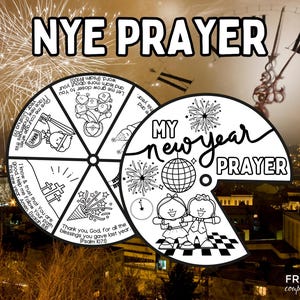 New Year Prayer Kids Coloring Wheel Printable Craft, Christian New Year ...