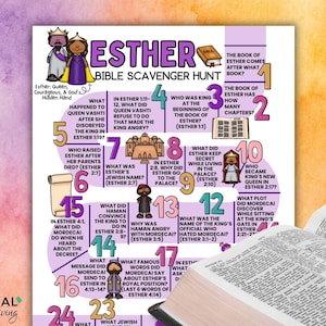 Esther Bible Scavenger Hunt, Book of Esther Bible Study, Queen Esther ...