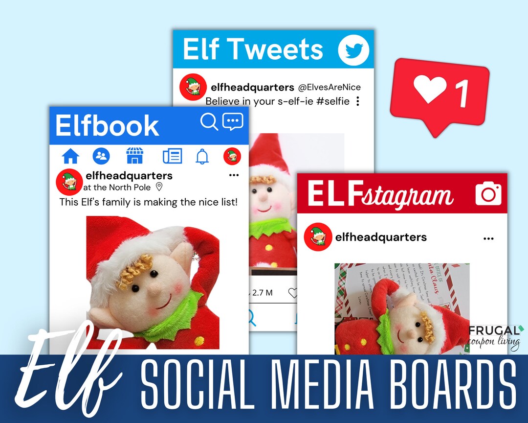 Social Media Elf Props Elfgram, Elfbook, & Elf Tweets | Christmas Elf ...