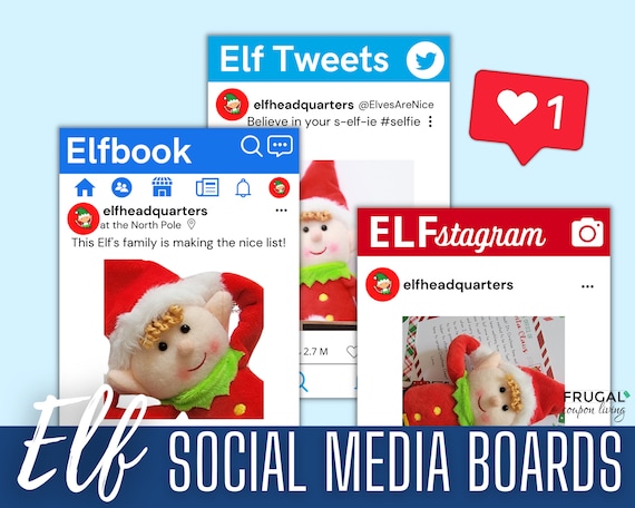Social Media Elf Props Elfgram, Elfbook, & Elf Tweets | Christmas Elf ...