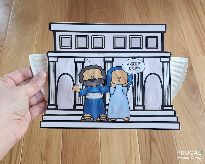 The Boy Jesus in the Temple Craft for Kids, Young Jesus at the Temple ...
