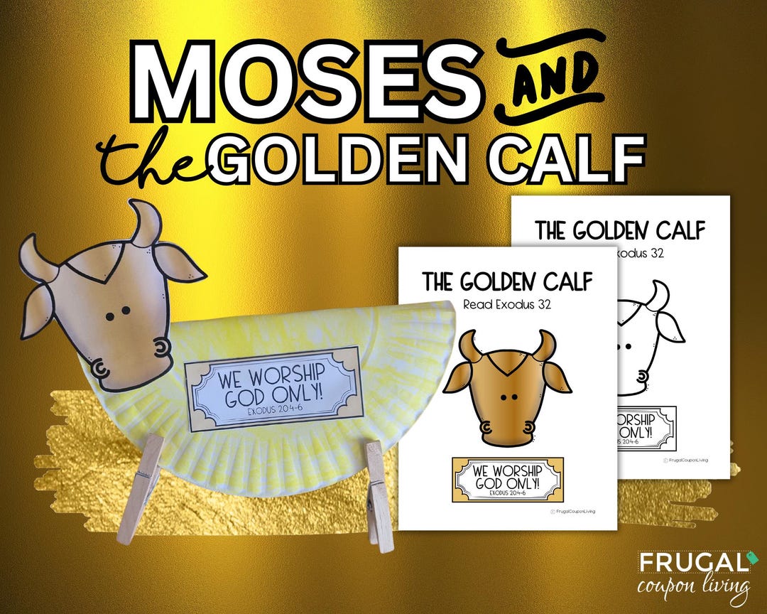 Moses Golden Calf Craft Printable for Kids, the Ten Commandments Craft ...