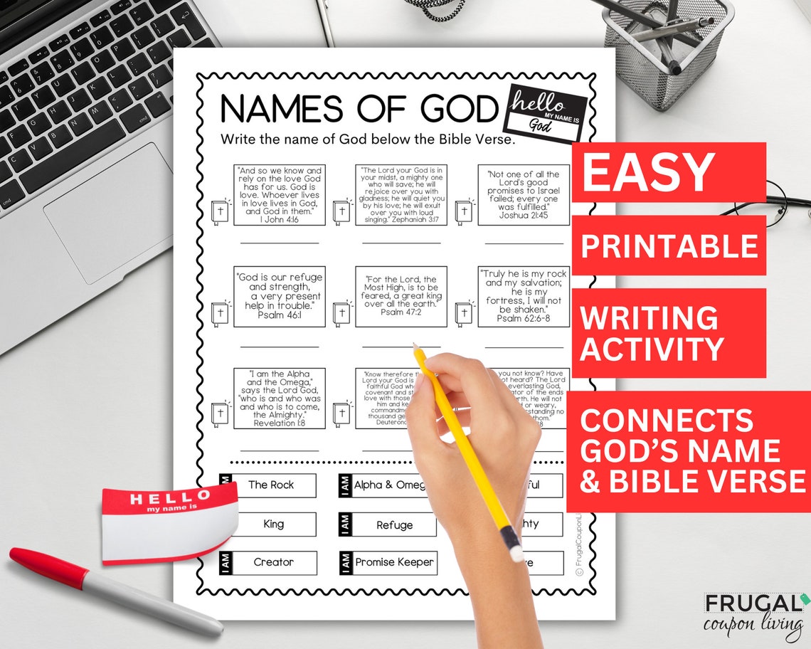 Names of God Printable Worksheet, 9 Names of God and Their Meaning With ...