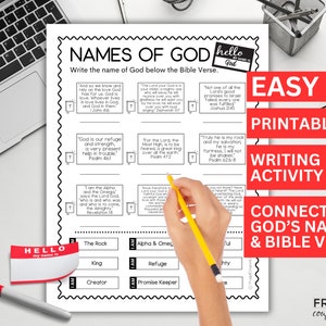 Names of God Printable Worksheet, 9 Names of God and Their Meaning With ...