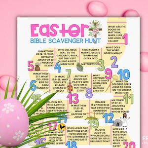 Easter Bible Scavenger Hunt Printable, Bible Scavenger Hunt Easter ...