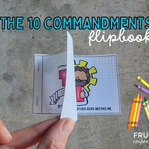 Ten Commandments Mini Book Flipbook Printable, Old Testament Bible ...