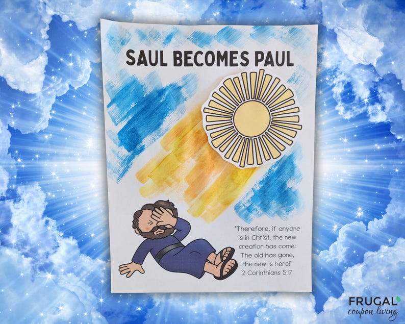 Conversion of Saul Art for Kids, Saul Becomes Paul Bible Craft, Paul ...