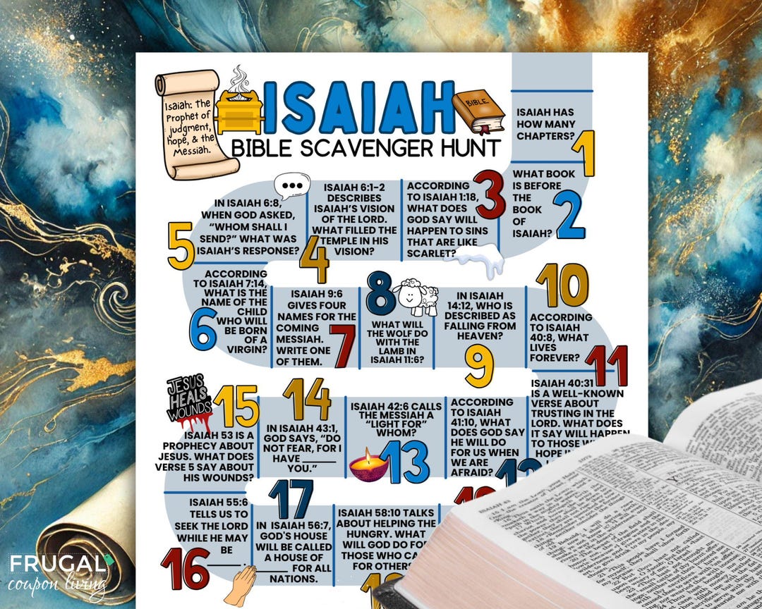 Isaiah Bible Scavenger Hunt, Isaiah the Prophet Activity Printable ...