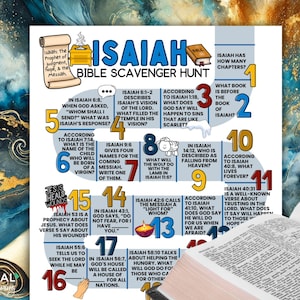 Isaiah Bible Scavenger Hunt, Isaiah the Prophet Activity Printable ...