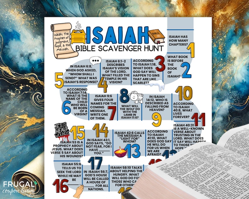 Isaiah Bible Scavenger Hunt, Isaiah the Prophet Activity, Major ...