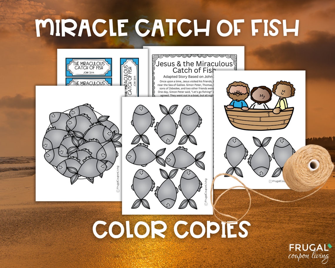 Miraculous Catch of Fish Bible Story Craft, John 21:1-14 Miracle of ...