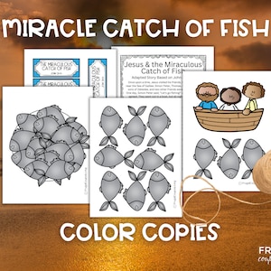 Miraculous Catch of Fish Bible Story Craft, John 21:1-14 Miracle of ...