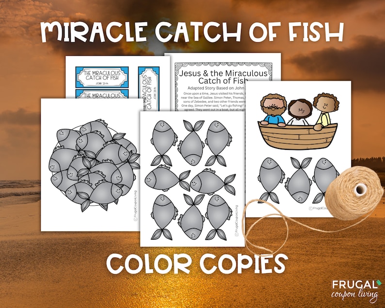 Miraculous Catch of Fish Bible Story Craft, John 21:1-14 Miracle of ...