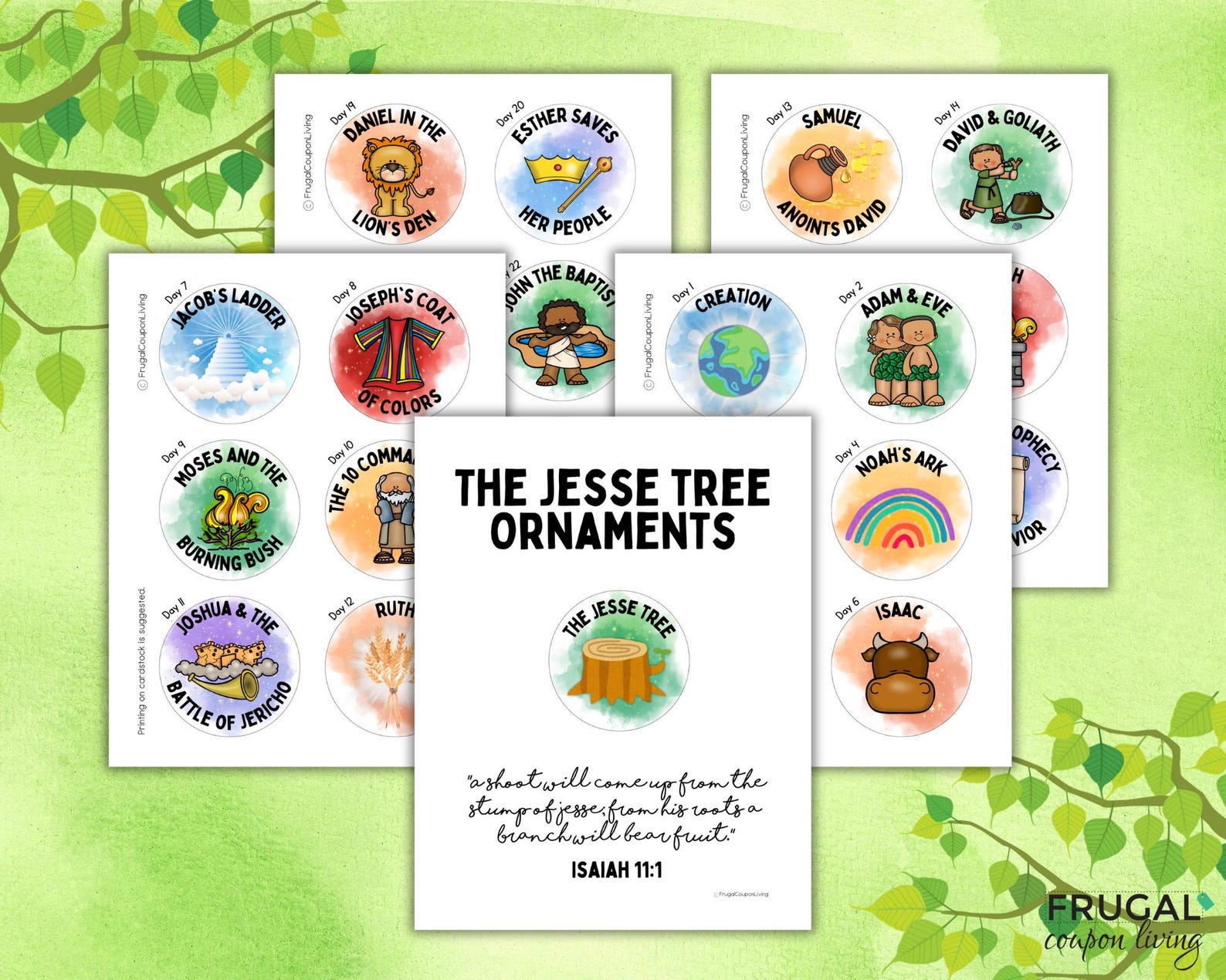 Jesse Tree Ornaments Printable Set, the Jesse Tree Advent Activity for ...