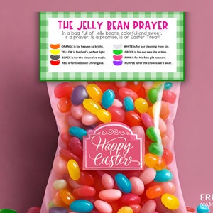 Easter Gift Tag + Easter Bag Topper Jelly Bean Prayer Printable ...