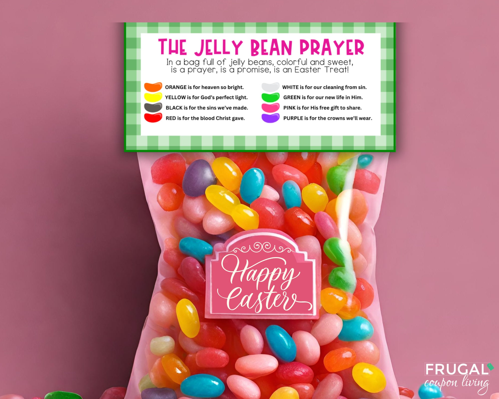Easter Gift Tag + Easter Bag Topper Jelly Bean Prayer Printable ...