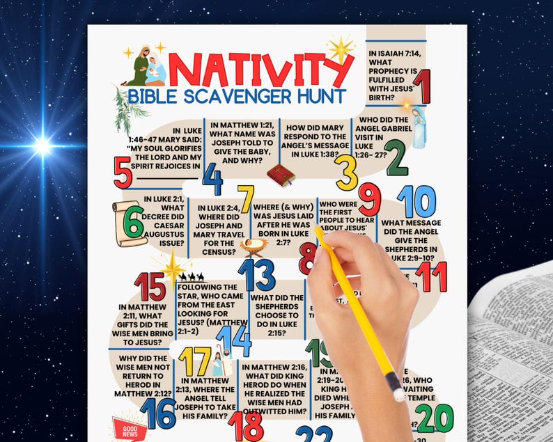 Christmas Trivia for Christians, Christmas Scavenger Hunt Printable ...
