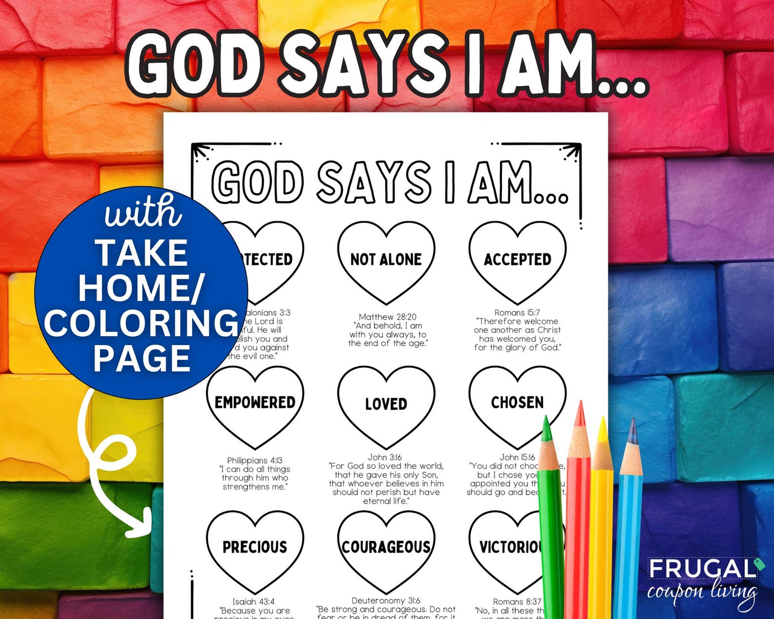 Identity in Christ Coloring Wheel for Kids, Teaching God's Promises ...