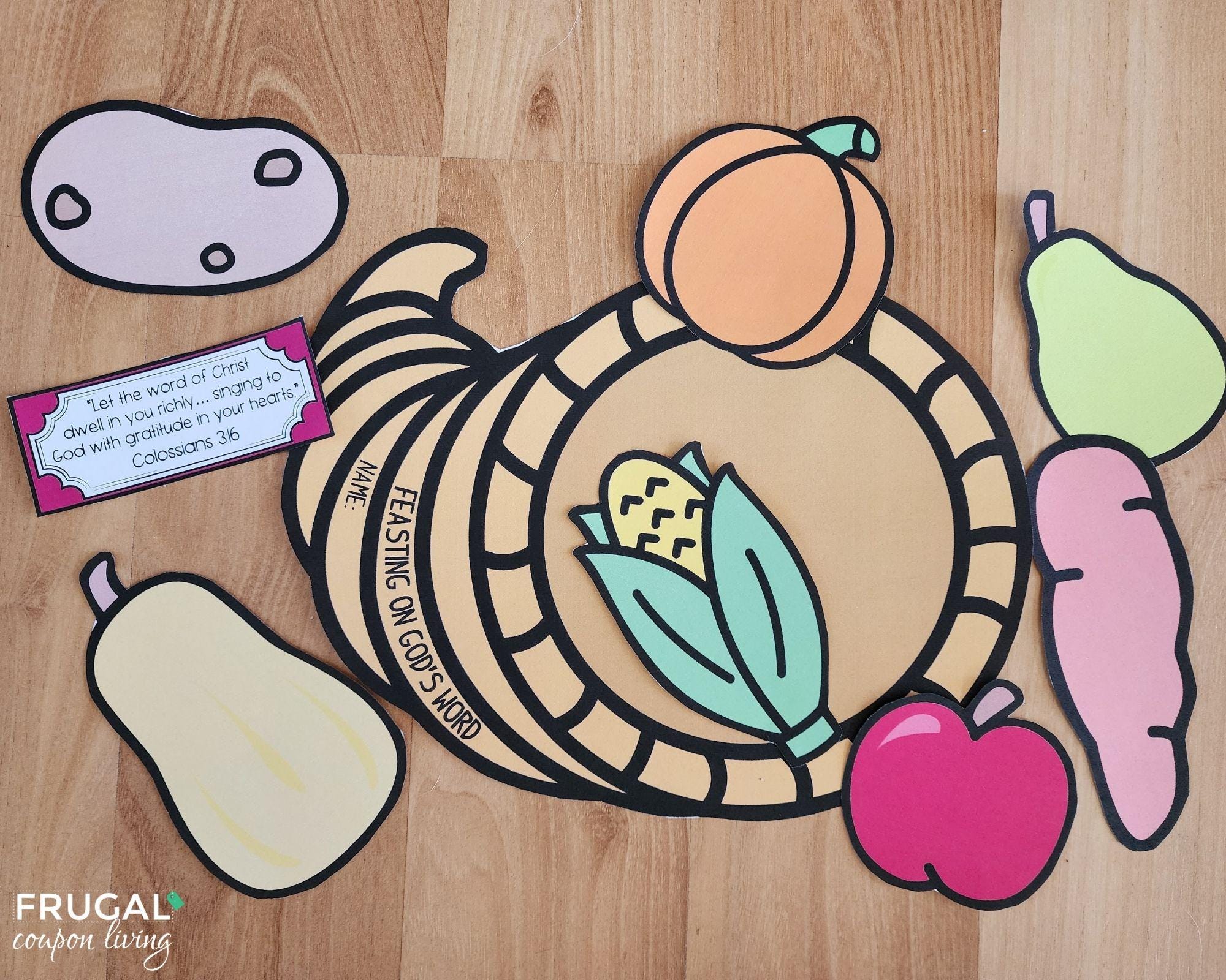 Feasting on the Word Bible Craft, Kids' Autumn Gratitude Activity ...