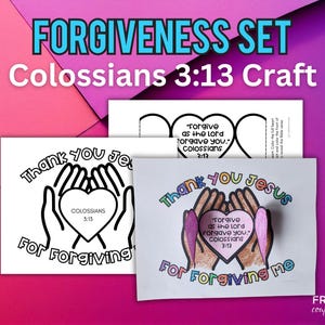 Forgiveness Craft Set for Kids, Bible-themed Activities, Forgiveness ...