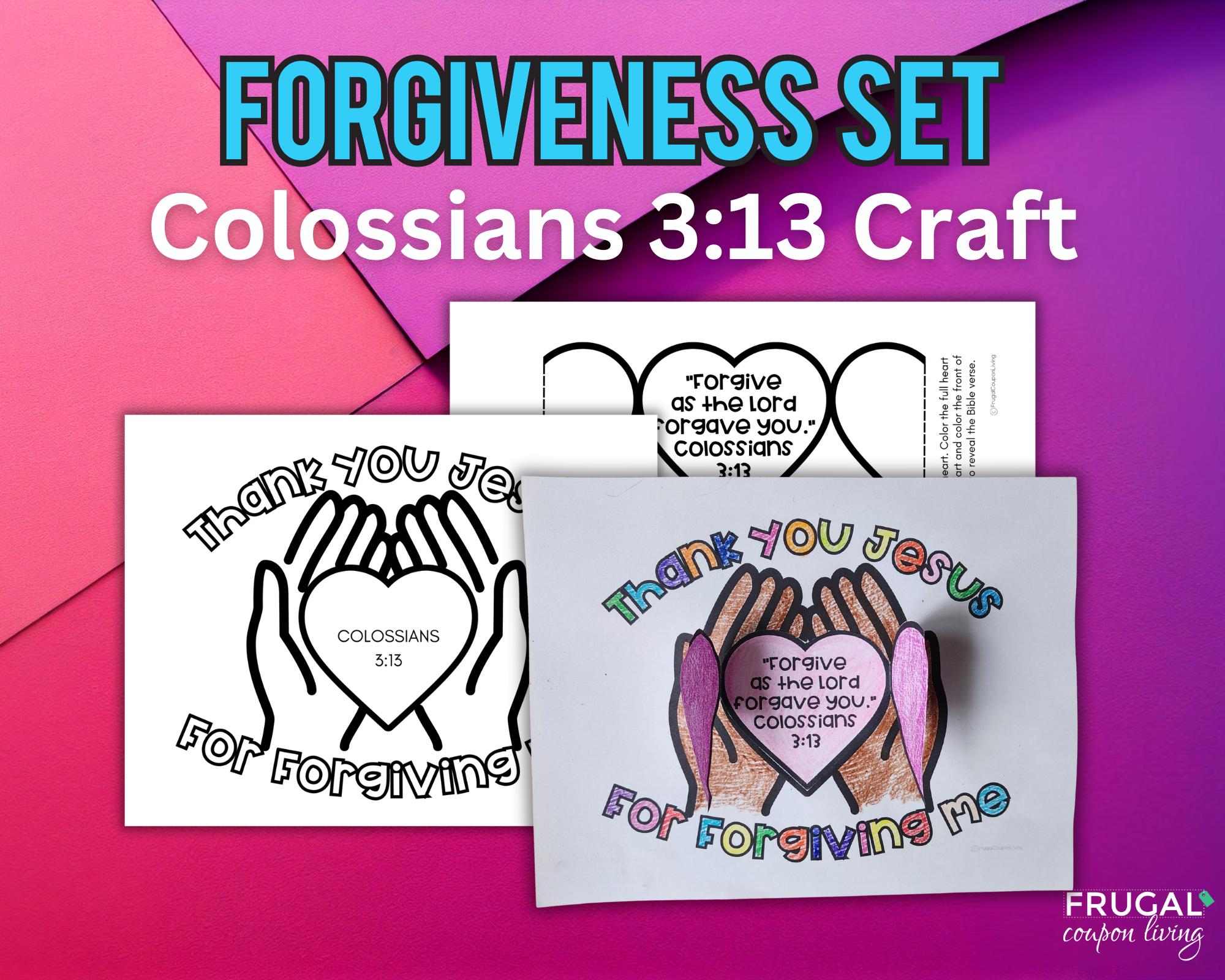 Forgiveness Craft Set for Kids, Bible-themed Activities, Forgiveness ...