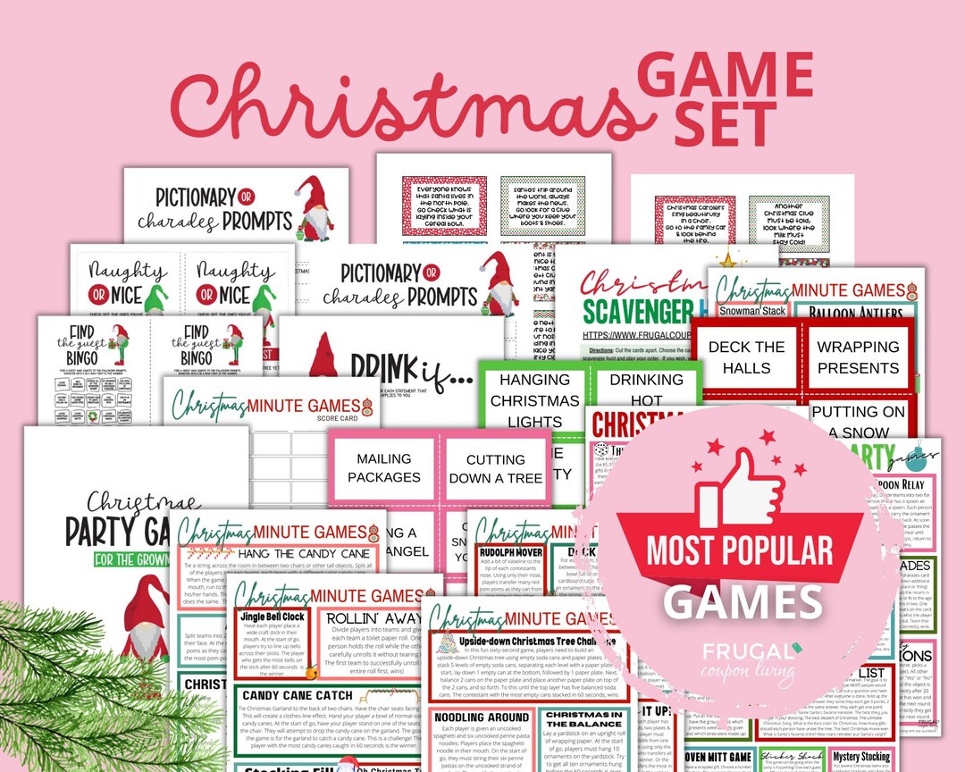 Fun Christmas Games Bundle, Huge Christmas Party Games Activity Pack ...