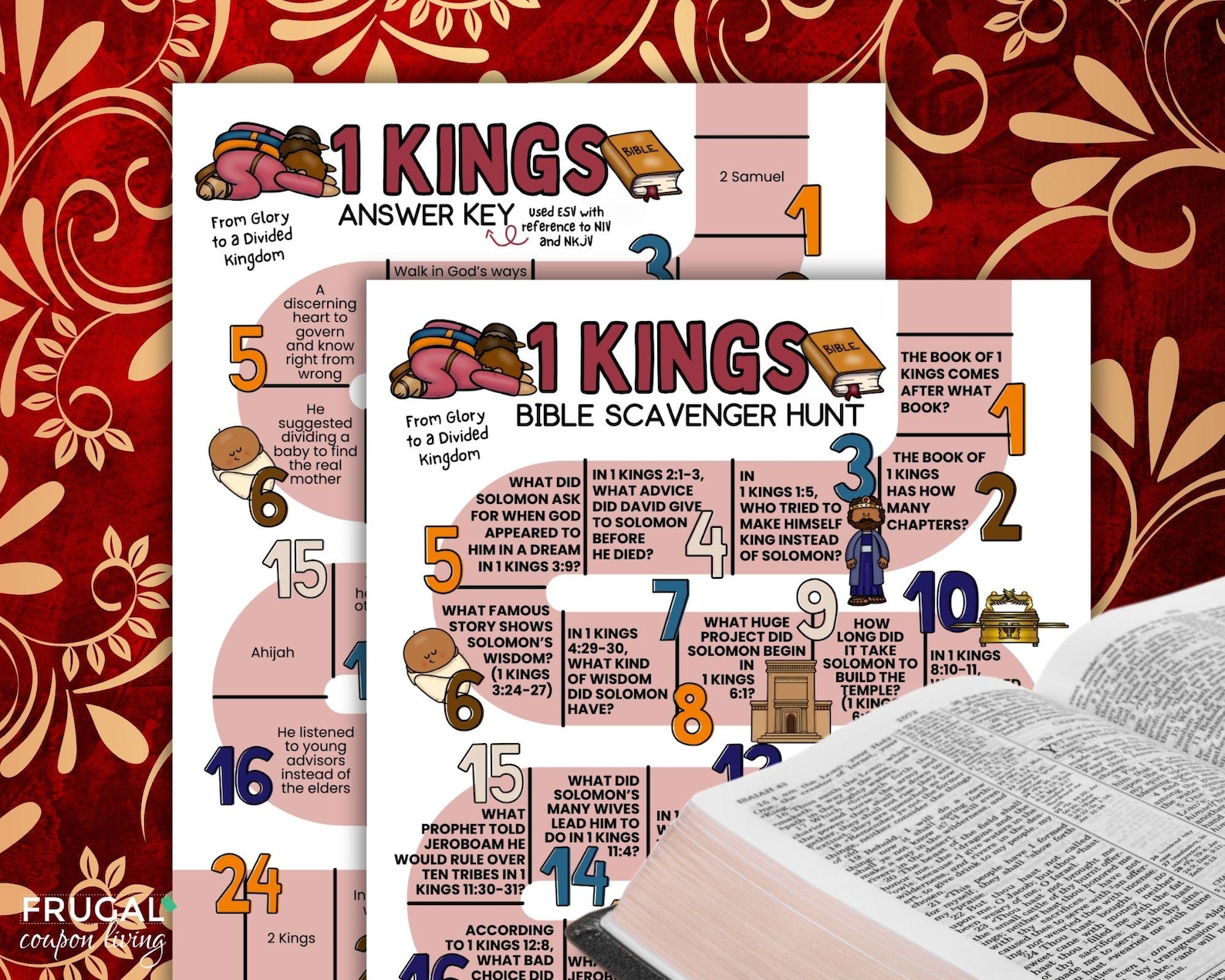 1 Kings Bible Scavenger Hunt, Israel’s Split Book of 1 Kings Bible ...