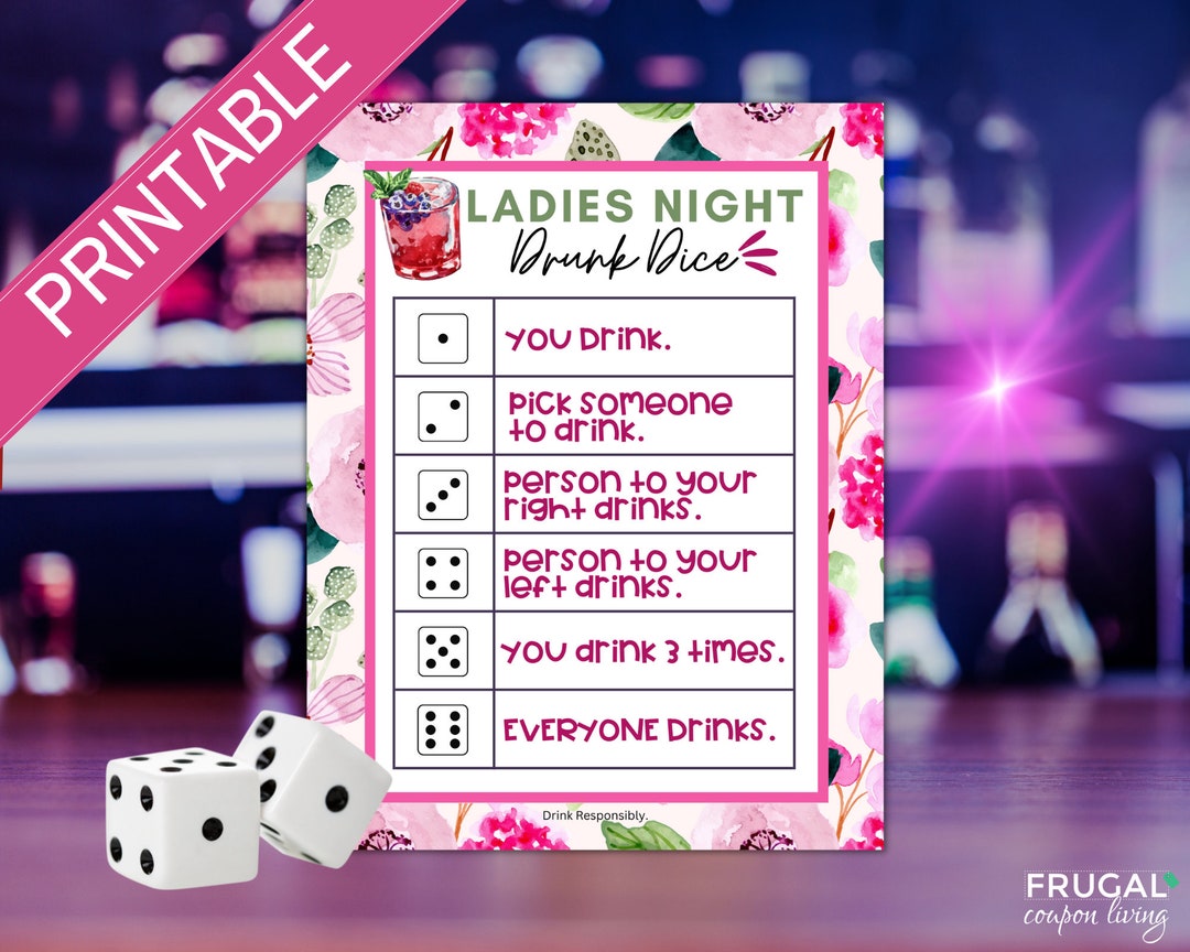 Girls Night Games | Ladies Night Drunk Dice Drinking Game for Adults ...