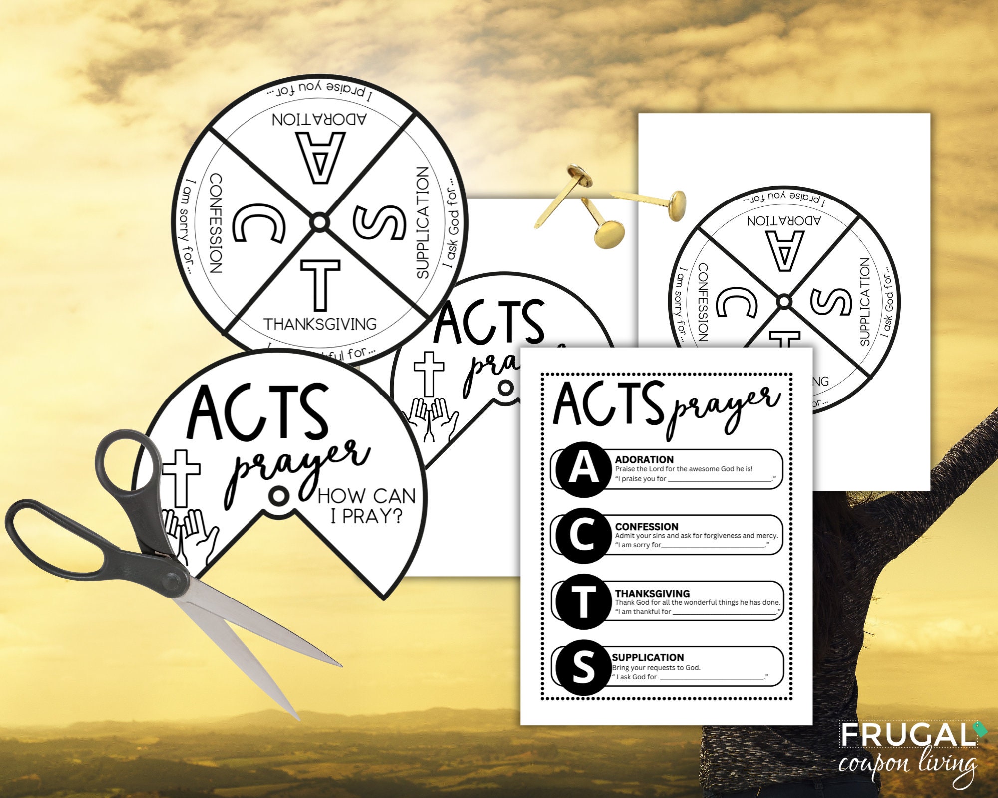 Acts Model Prayer Coloring Wheel & Worksheet, Teaching Acts Prayer ...