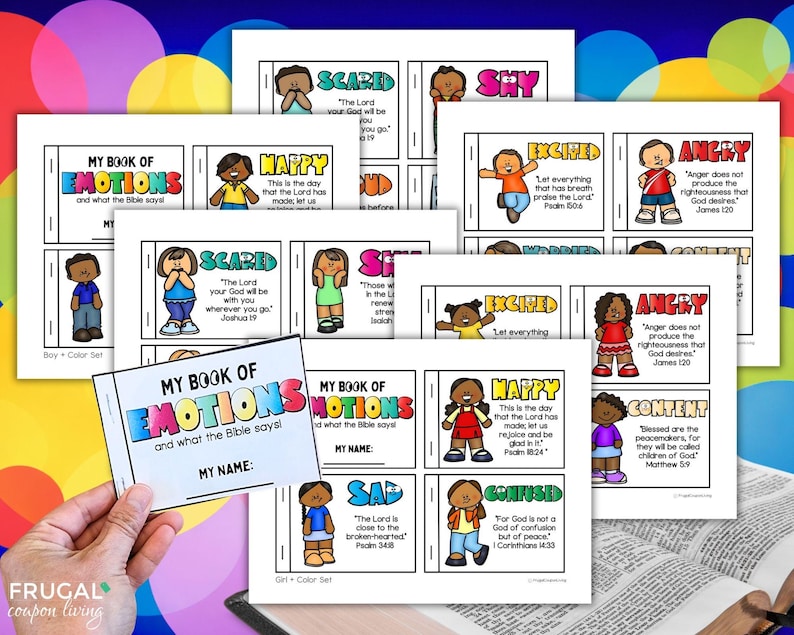 Christian Emotions Printable Booklet, Kids Mindfulness Activity With ...