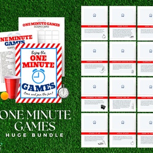 One Minute Game Cards, 40 Fun Minute Games for Kids + Adults,| 60 ...