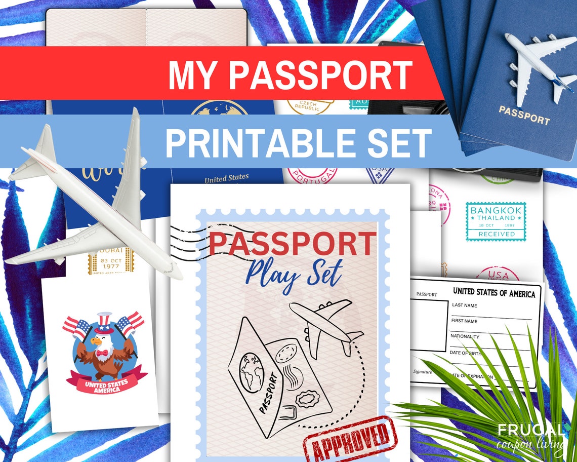 Pretend Passport for Kids | Printable Passport Template With Stamps ...