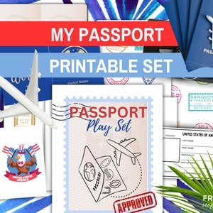 Pretend Passport for Kids | Printable Passport Template With Stamps ...