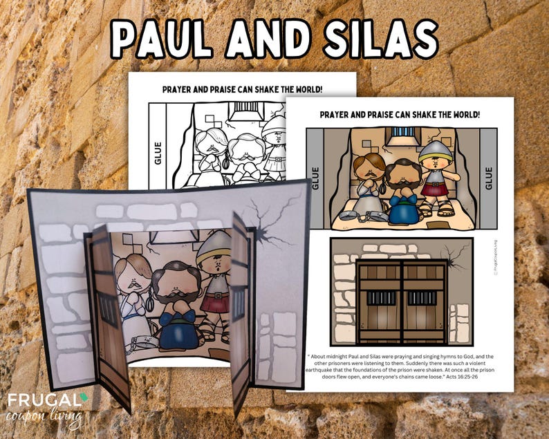 Paul and Silas in Prison Craft for Kids, Paul the Apostle Bible Craft ...