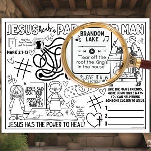Jesus Heals a Paralyzed Man Activity Placemat, Miracles of Jesus Story ...