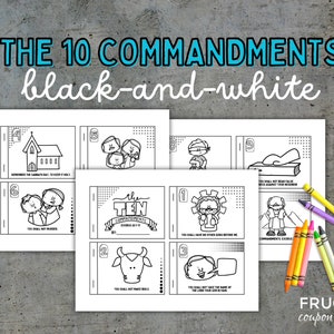 Ten Commandments Mini Book Flipbook Printable, Old Testament Bible ...