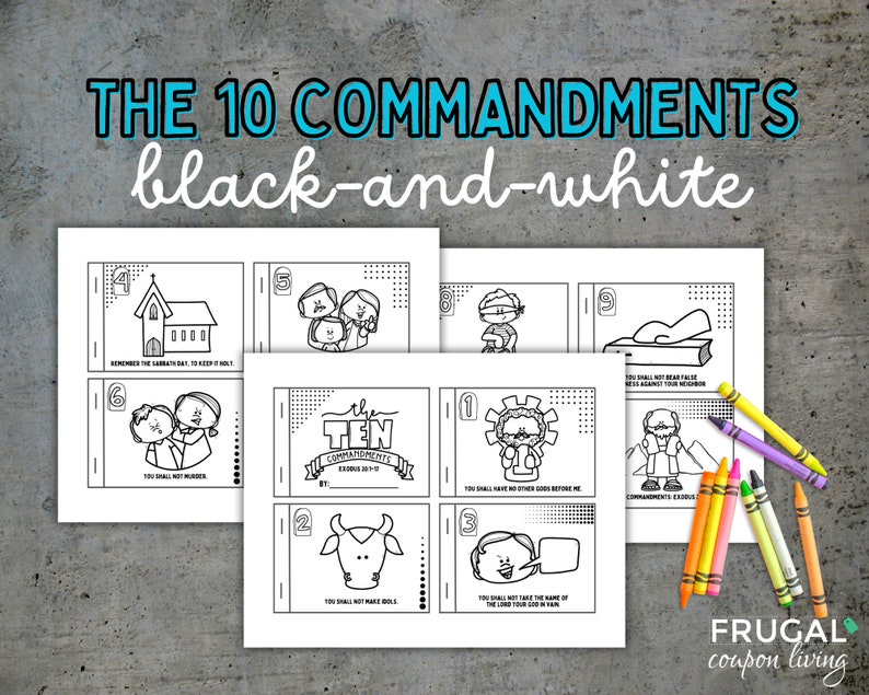 Ten Commandments Mini Book Flipbook Printable, Old Testament Bible ...