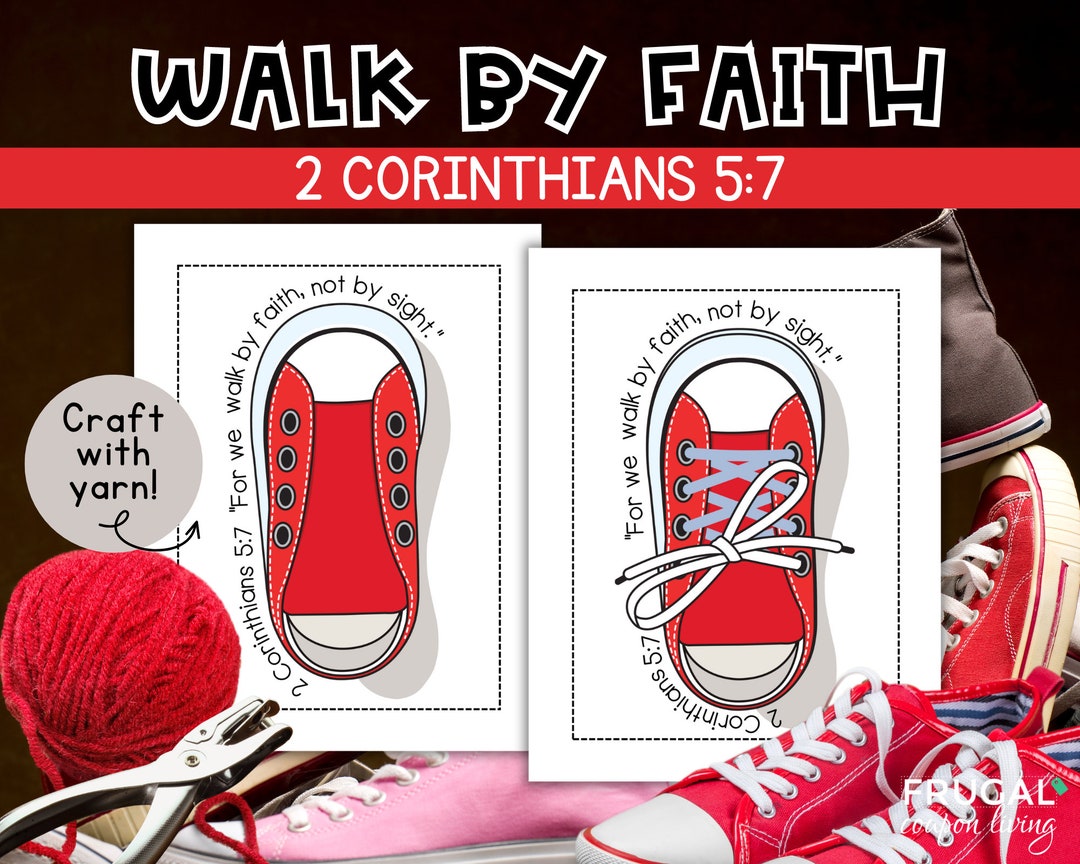 2 Corinthians 5:7 Walk by Faith Not by Sight Art, Bible Verse Sunday ...