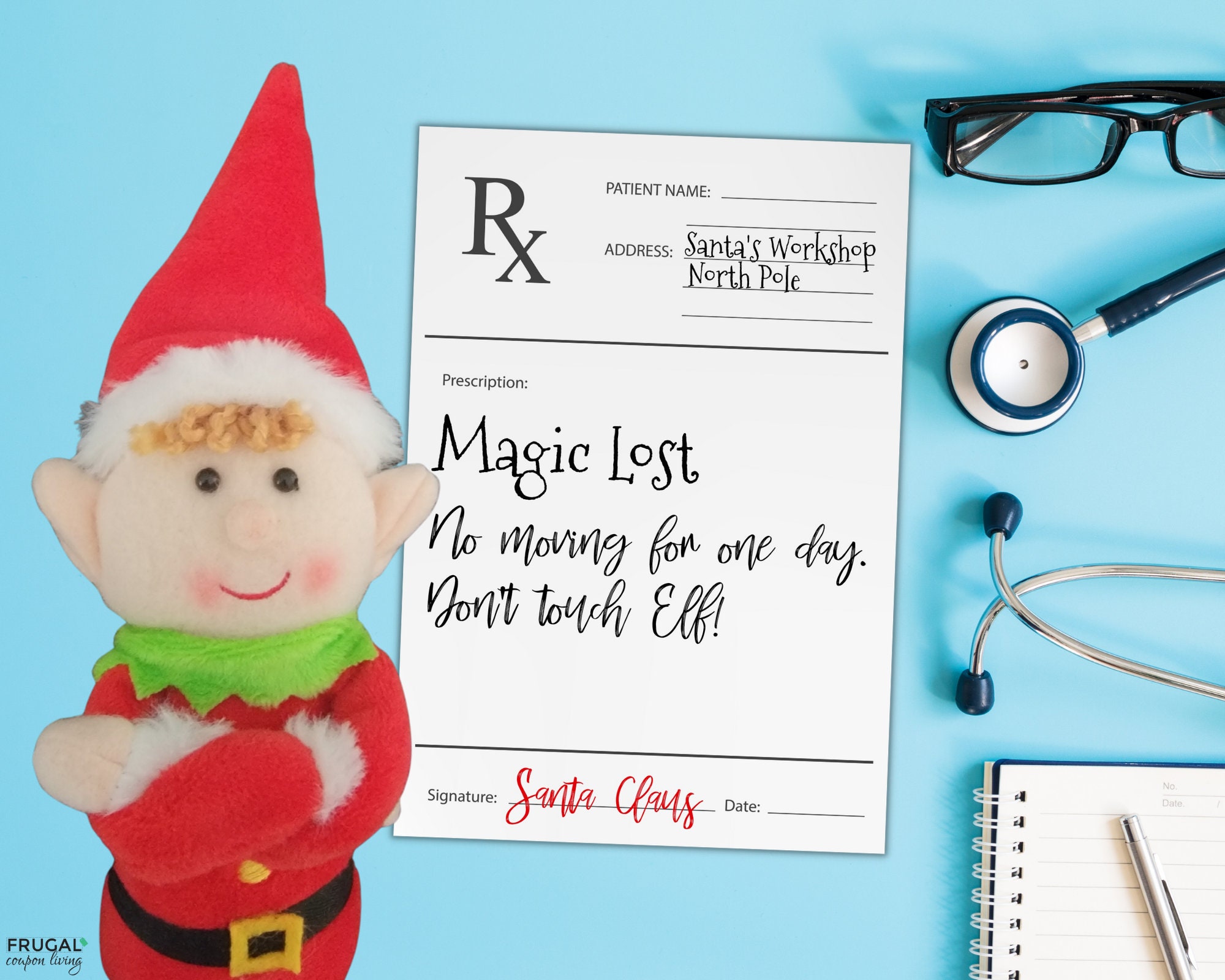 4 Elf Prescriptions RX From Santa | Official Elf Doctor Note | Sick Elf ...