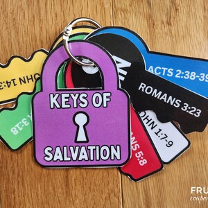 Keys of Salvation Craft for Kids, Color Gospel Printable Salvation Card ...