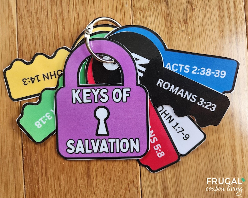 Keys of Salvation Craft for Kids, Color Gospel Printable Salvation Card ...