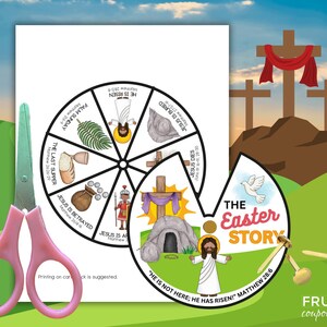 Easter Story Wheel Printable, Sunday School Easter Craft for Kids ...