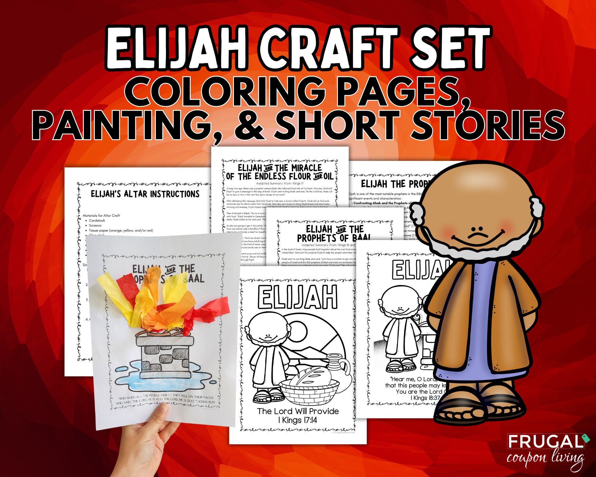 Elijah Crafts Bundle for Kids, 1 Kings Elijah & the Prophets of Baal ...