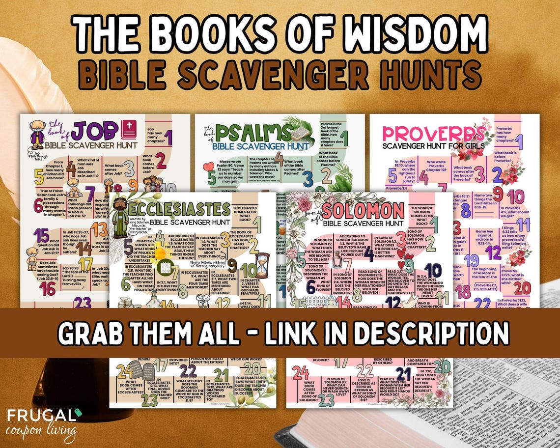 Psalms Bible Scavenger Hunt, Book of Psalms Bible Study Trivia Game ...