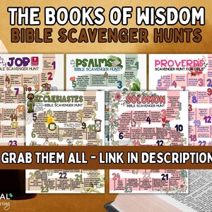 Psalms Bible Scavenger Hunt, Book of Psalms Bible Study Trivia Game ...