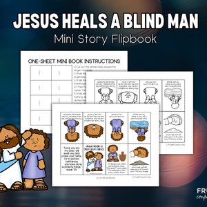 Jesus Heals the Blind Man Crafts Set With Braille Coloring Pages, Mini ...