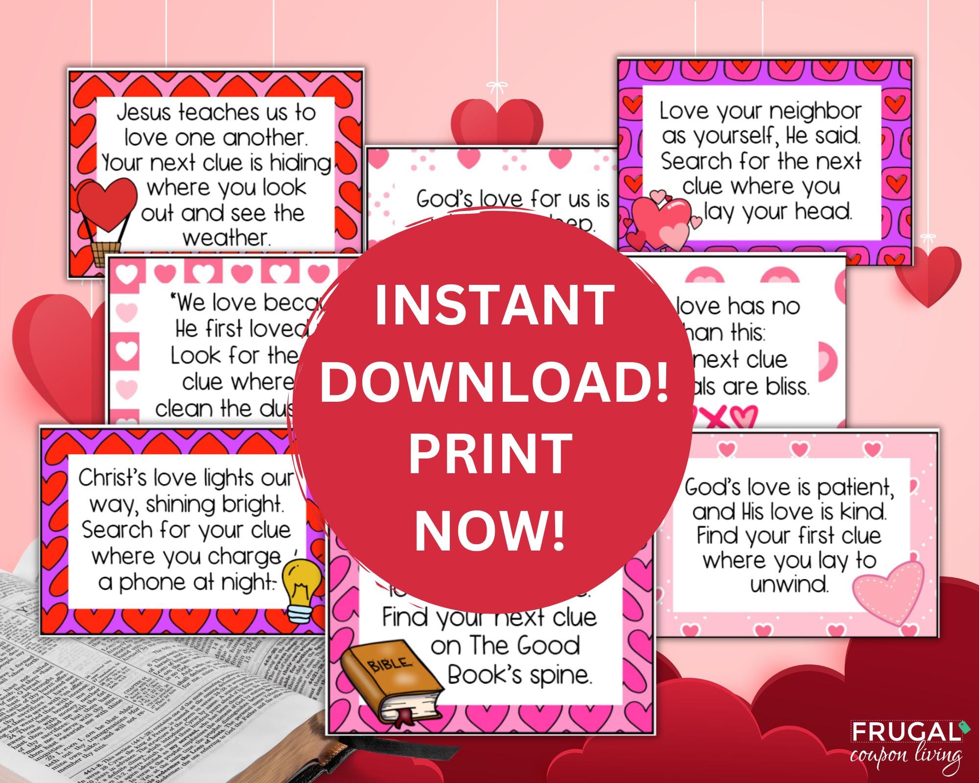 Christian Valentine Scavenger Hunt for Kids, 20 Christ-focused ...