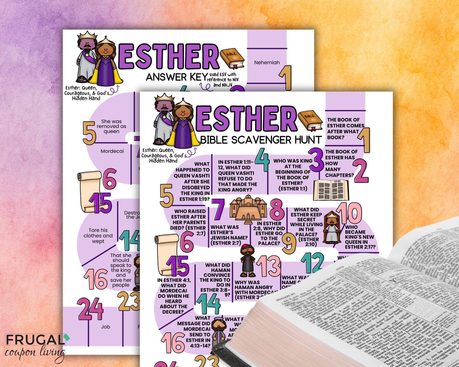 Esther Bible Scavenger Hunt, Book of Esther Bible Study, Queen Esther ...
