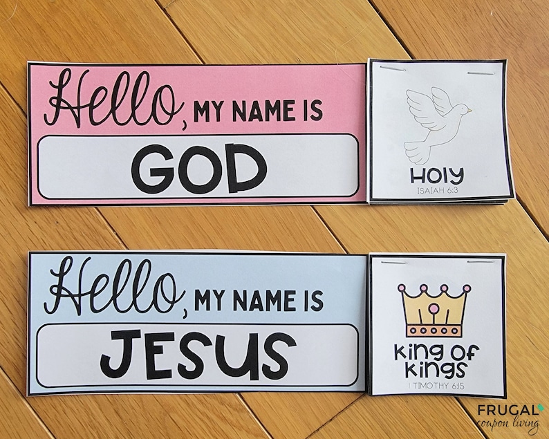 Names of Jesus & Attributes of God Name Tag, Hello My Name Is...creator ...