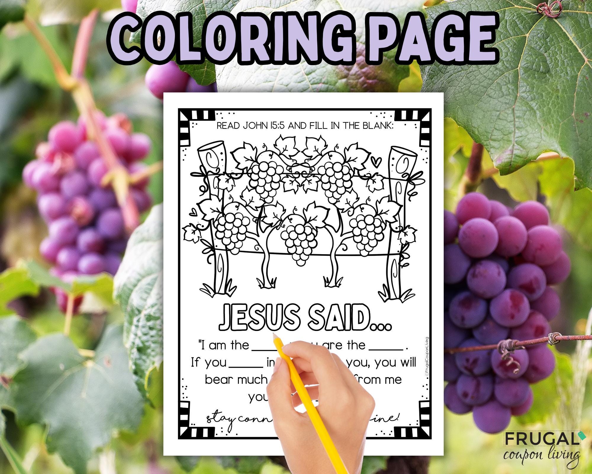 Vine and Branches Dot Art Craft, John 15:5 Jesus' Parable the True Vine ...